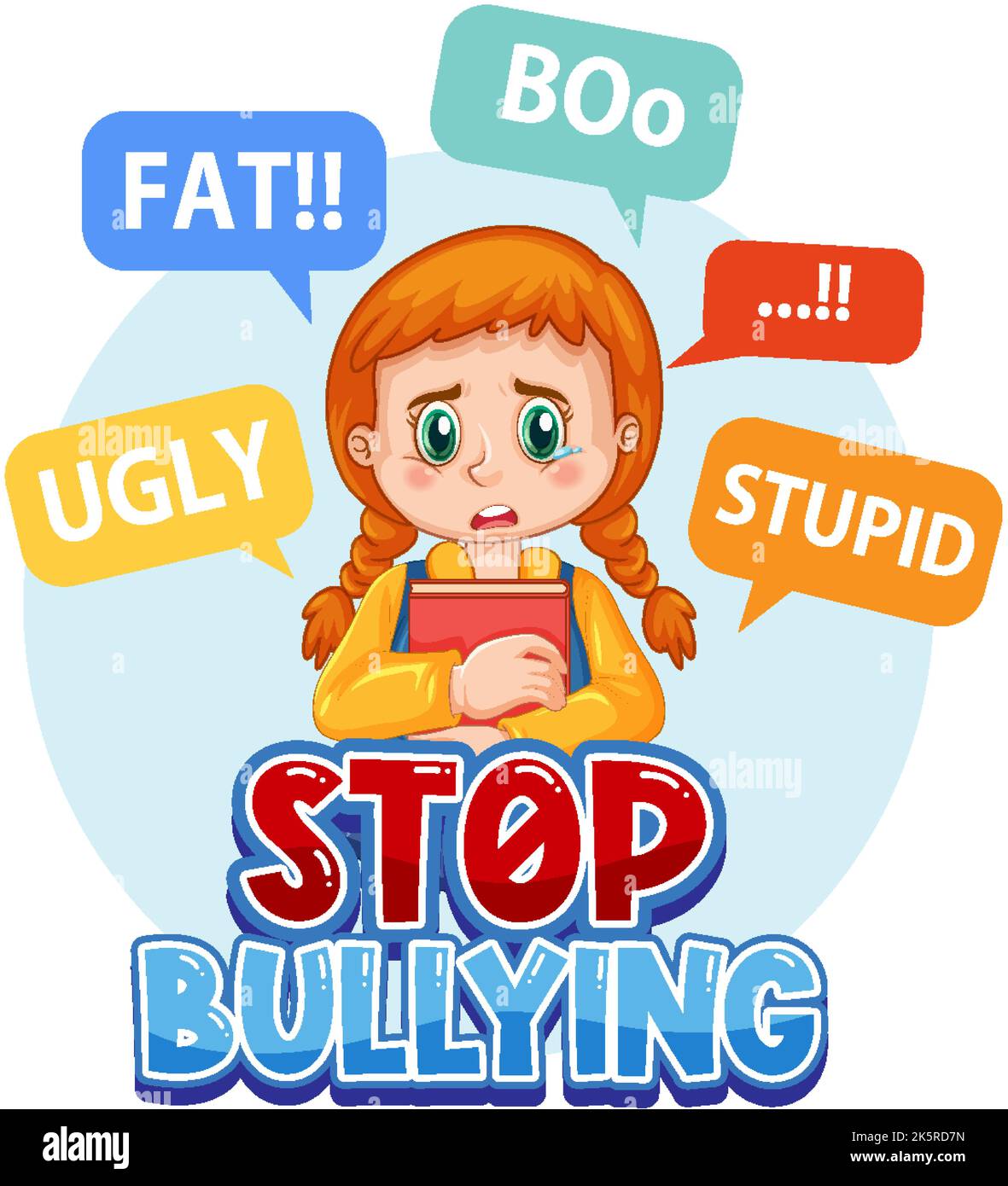Stop bullying kids text design illustration Stock Vector Image & Art ...