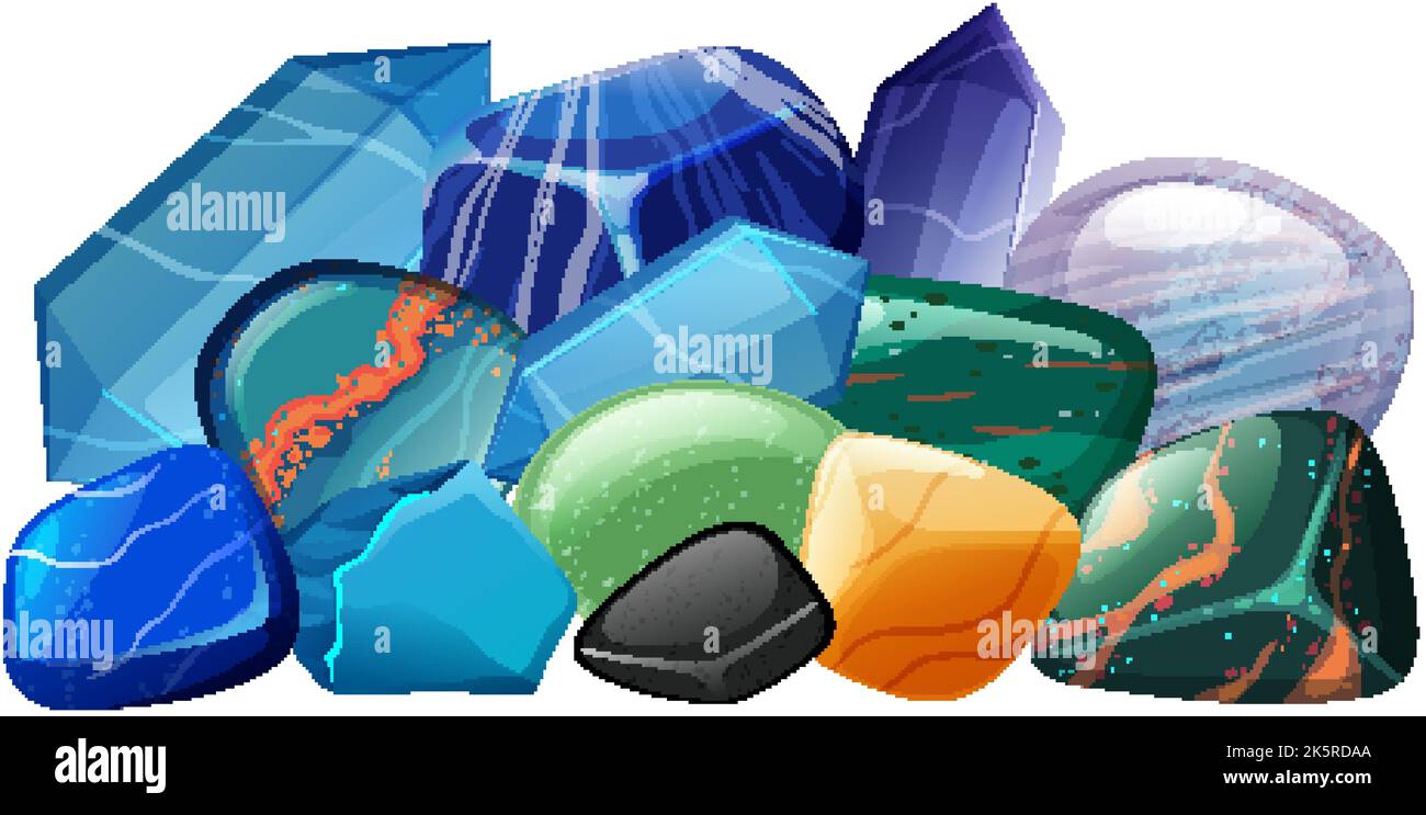 Pile of gemstones and crystals illustration Stock Vector Image & Art ...