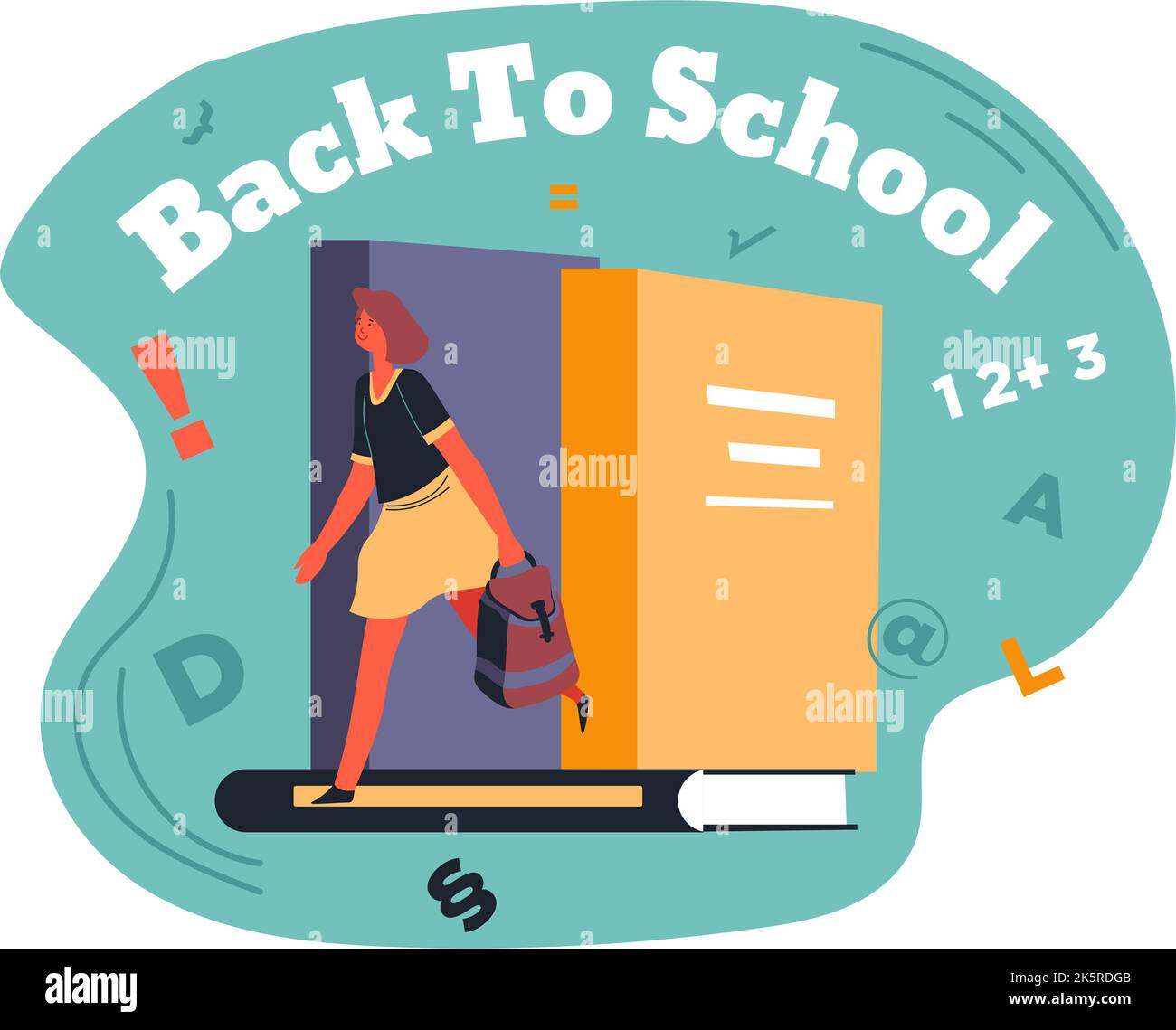 Back to school, teacher entering class to teach Stock Vector Image ...