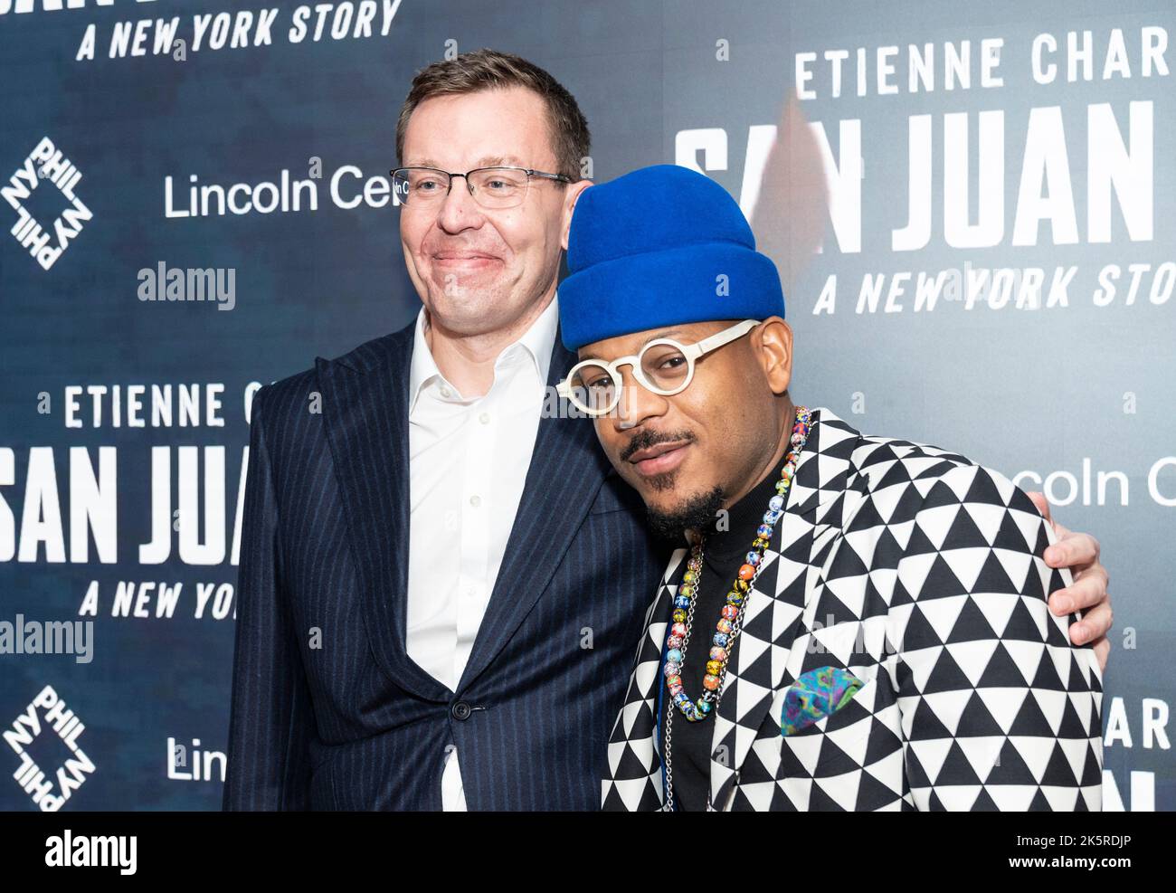 Henry Timms and Etienne Charles attend opening night at David Geffen ...