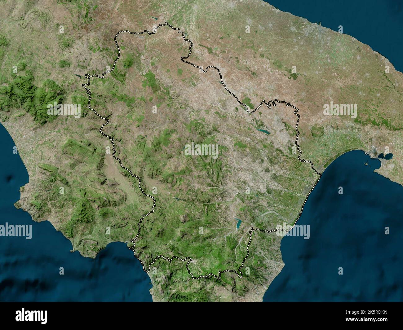 Basilicata, region of Italy. High resolution satellite map Stock Photo ...