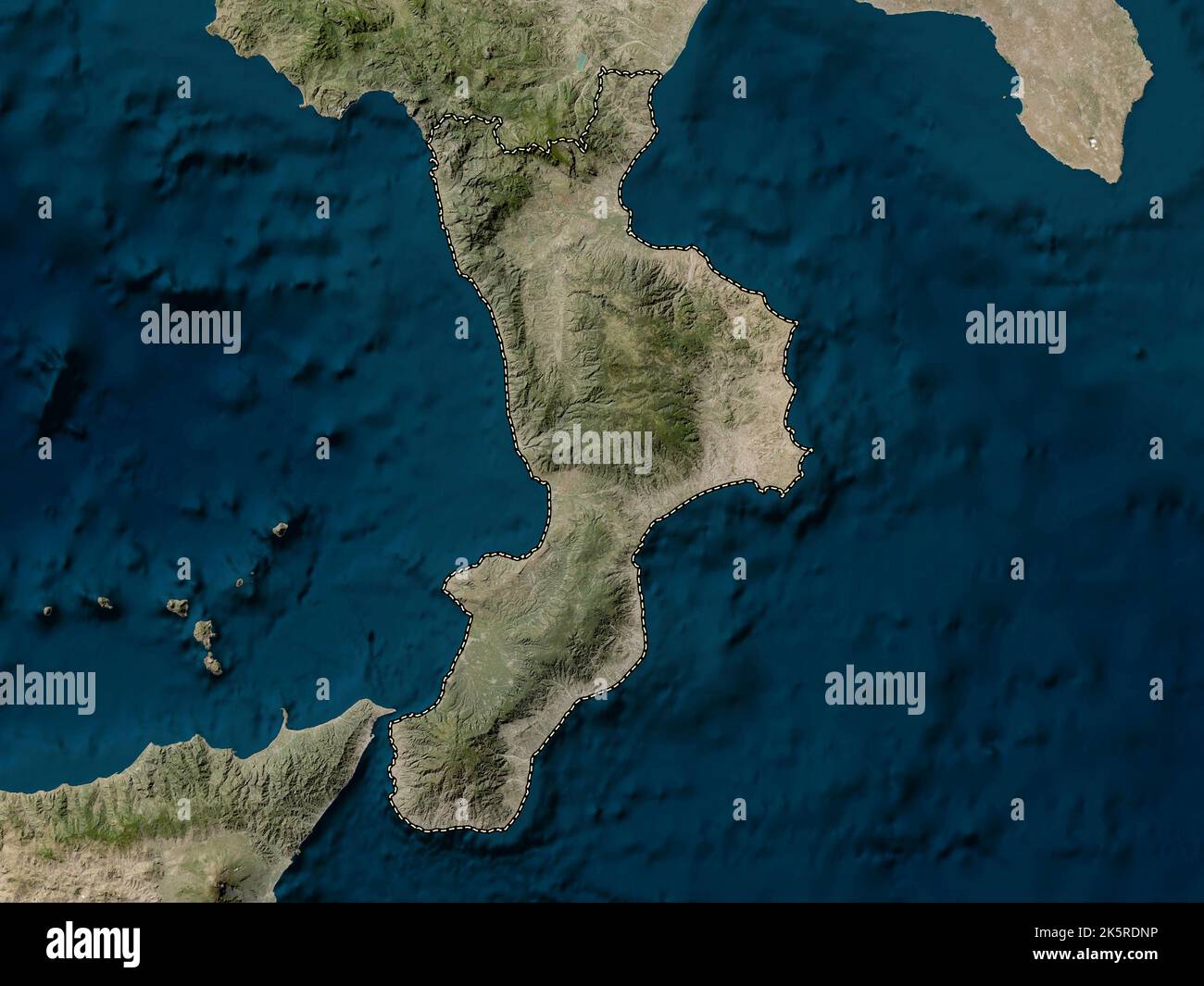 Calabria, region of Italy. Low resolution satellite map Stock Photo - Alamy