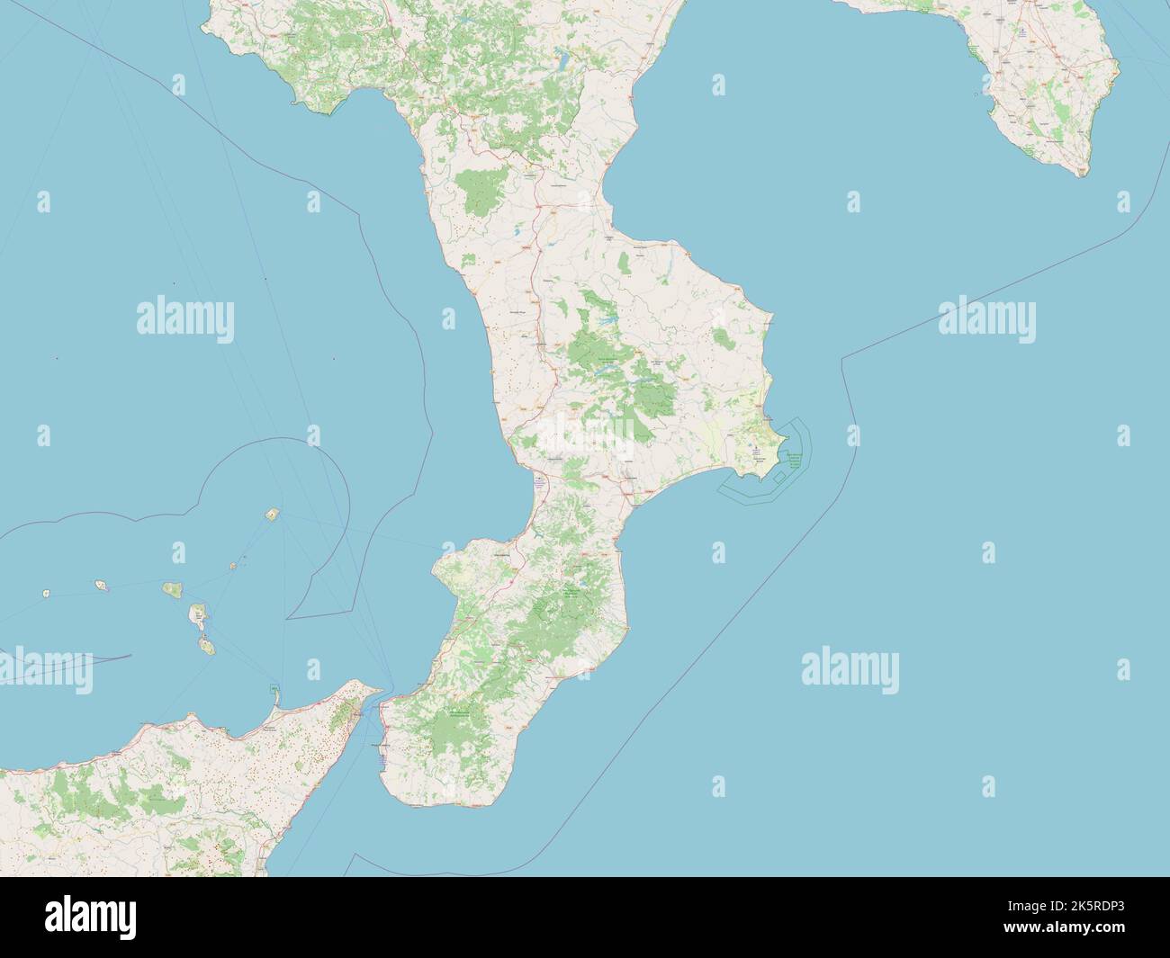 Calabria, region of Italy. Open Street Map Stock Photo - Alamy