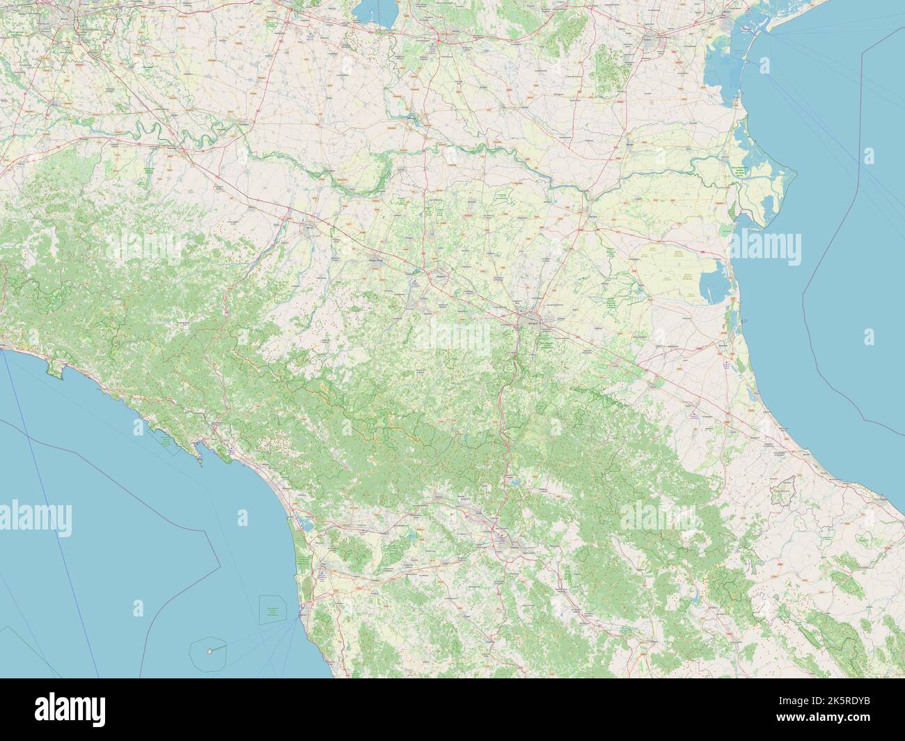 Emilia-Romagna, region of Italy. Open Street Map Stock Photo - Alamy