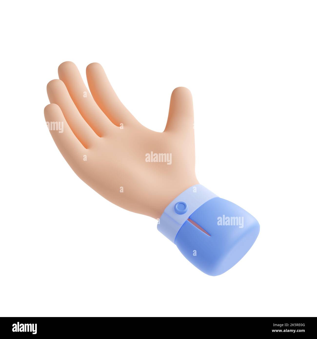 3d render welcome gesture, outstretched hand with open palm. Offering ...