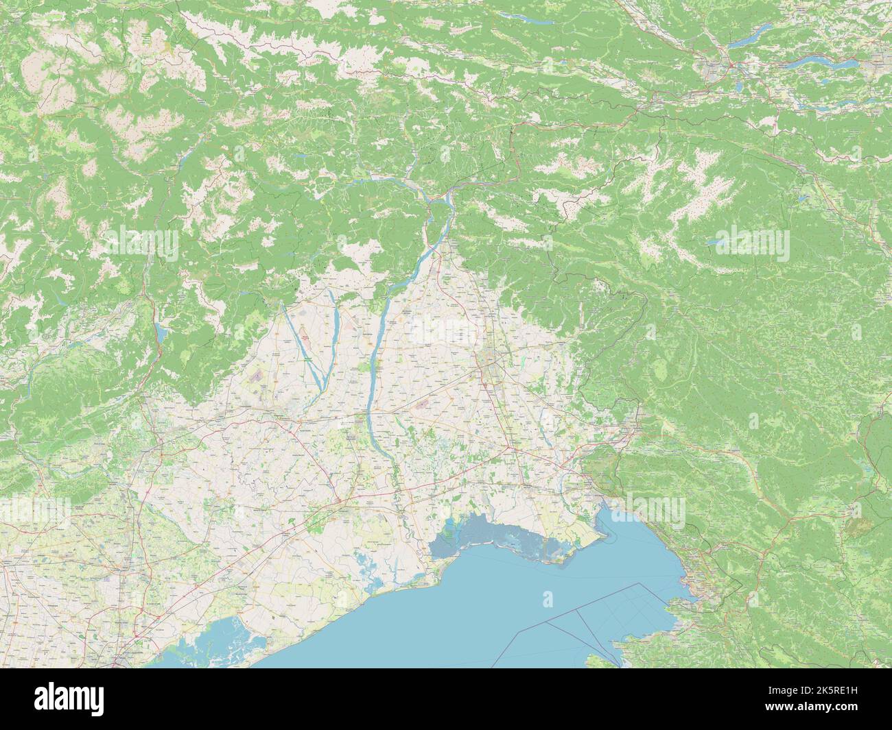 Friuli-Venezia Giulia, autonomous region of Italy. Open Street Map ...