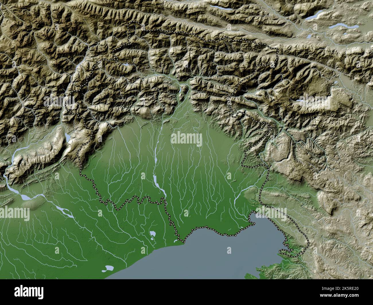 Friuli-Venezia Giulia, autonomous region of Italy. Elevation map ...