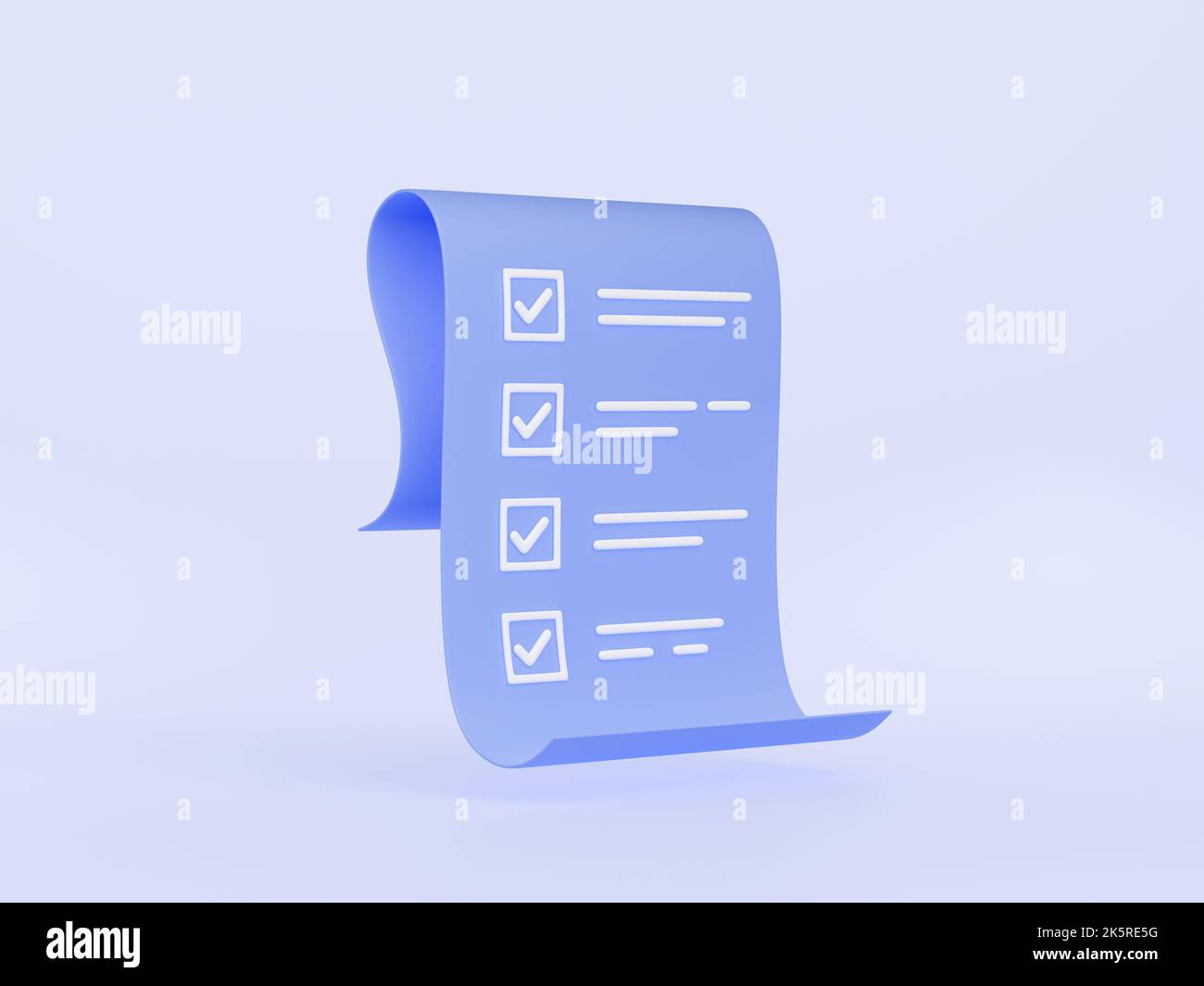 3d render todo check list with ticks, task or test paper form ...