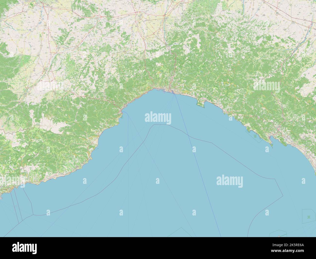 Liguria, region of Italy. Open Street Map Stock Photo - Alamy