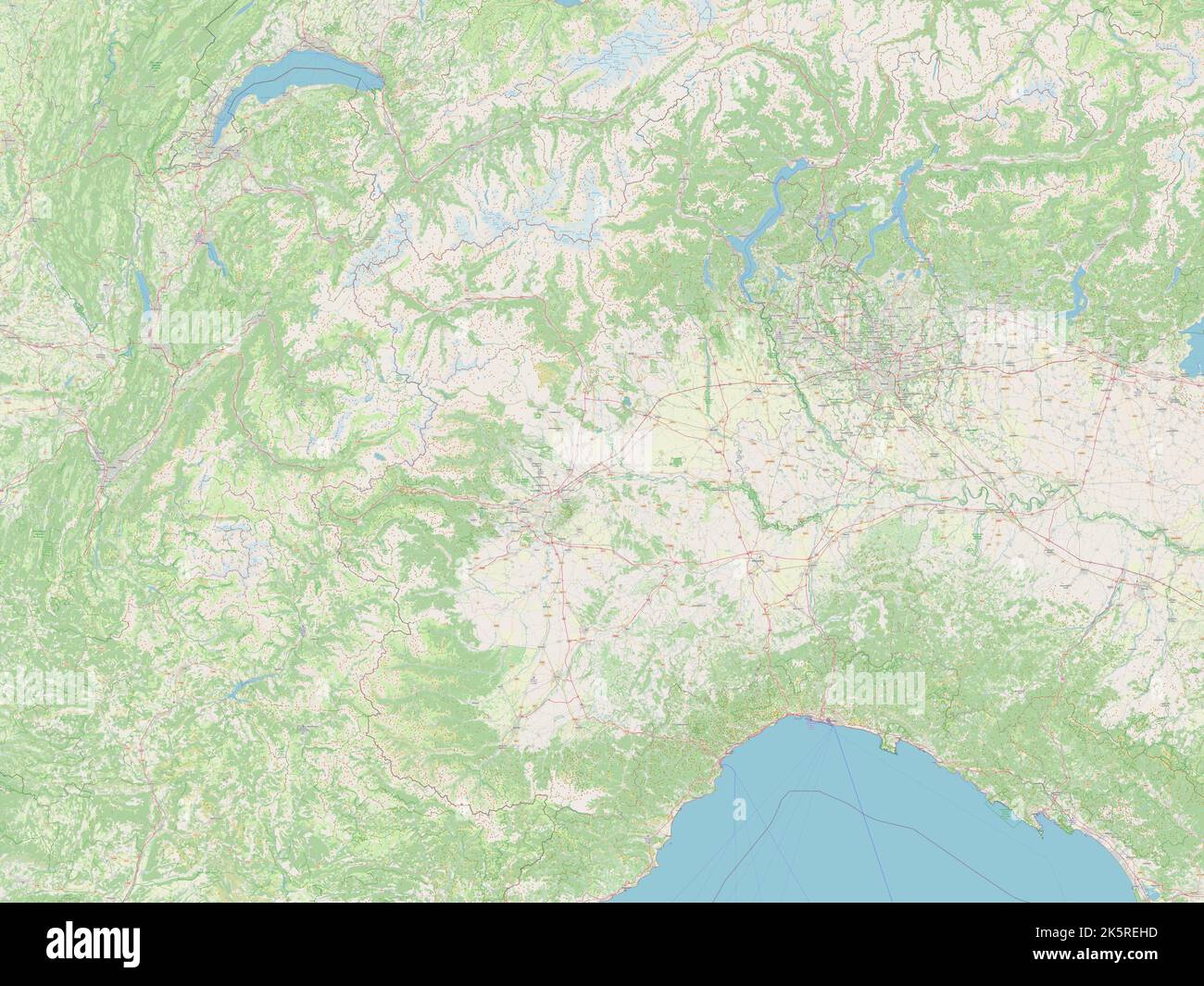 Piemonte, region of Italy. Open Street Map Stock Photo - Alamy