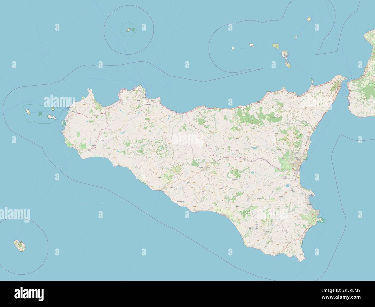 Sicily, autonomous region of Italy. Open Street Map Stock Photo - Alamy