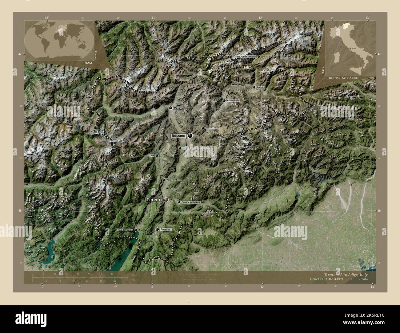 Trentino-Alto Adige, autonomous region of Italy. High resolution ...
