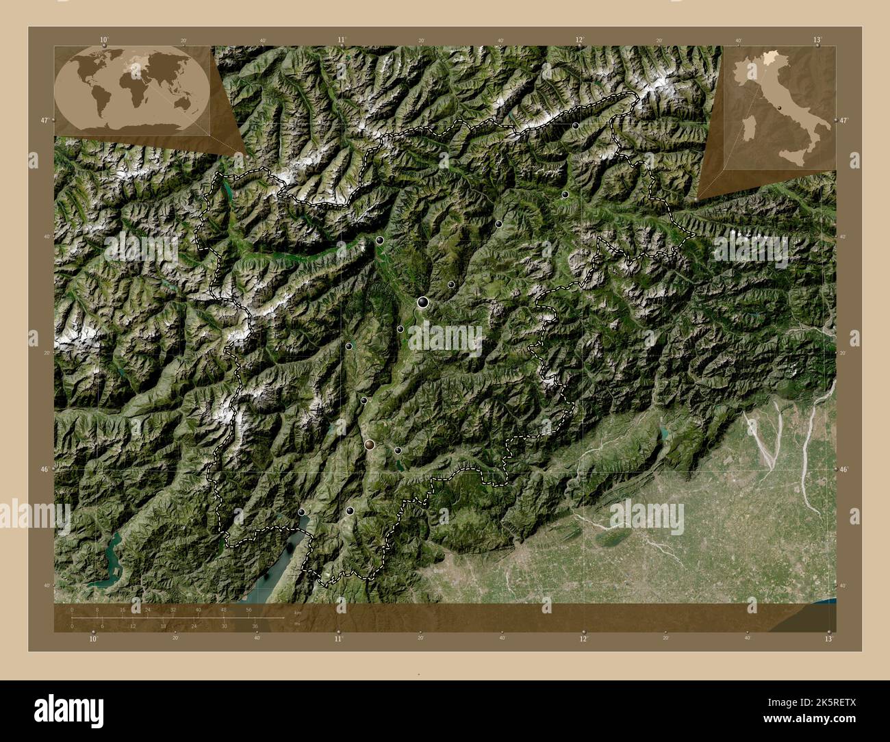 Trentino-Alto Adige, autonomous region of Italy. Low resolution ...