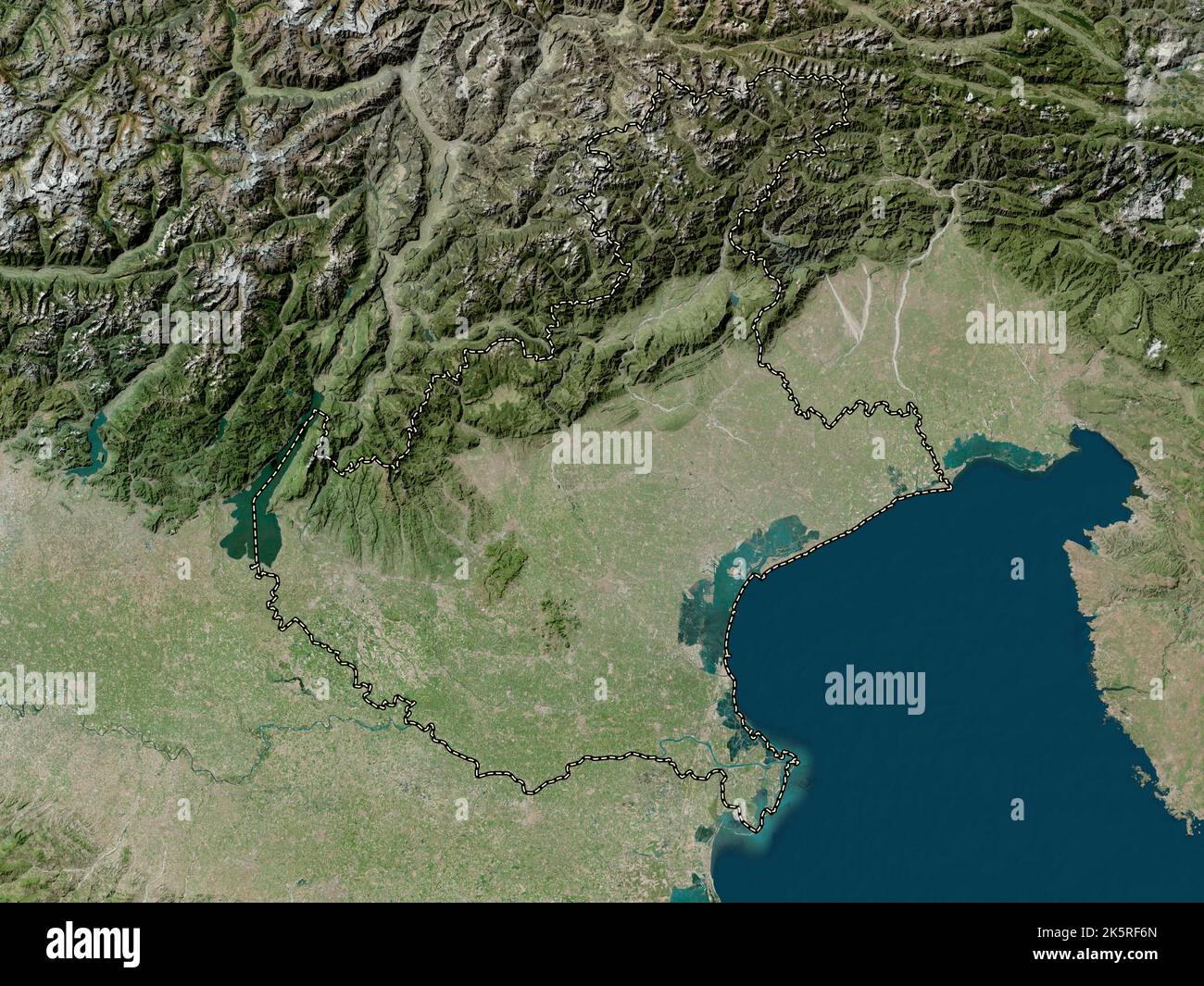 Veneto, region of Italy. High resolution satellite map Stock Photo - Alamy