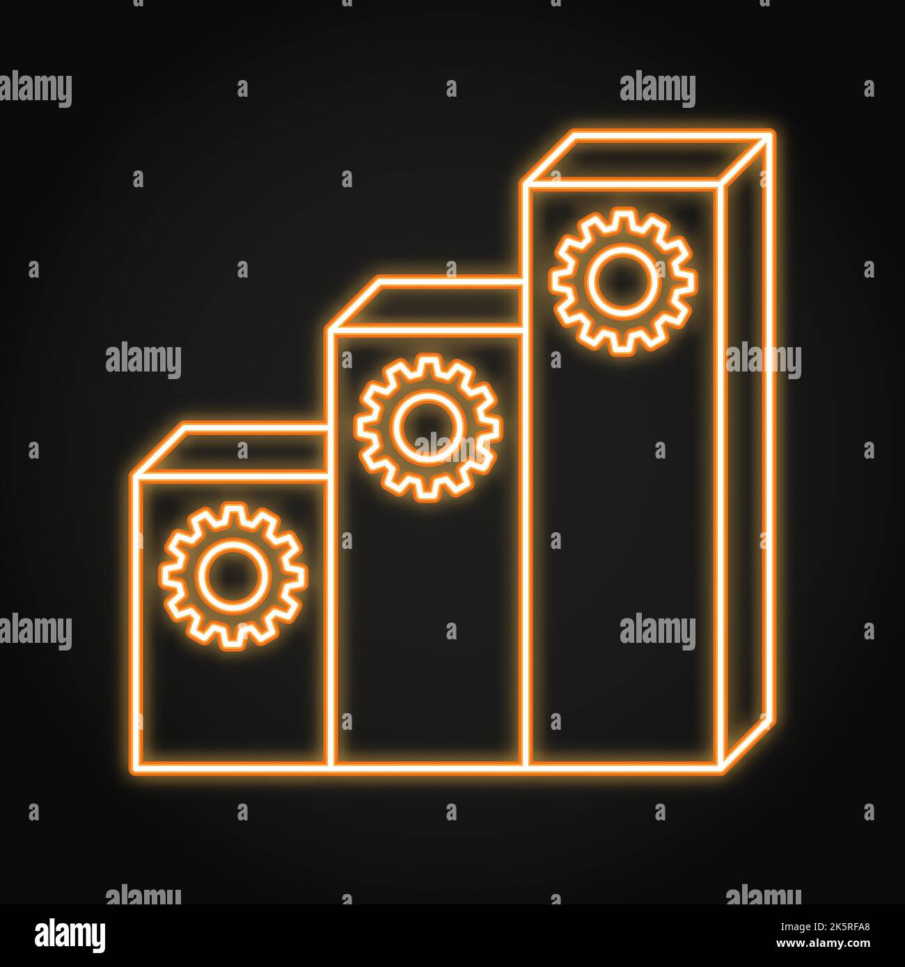 Software scalability neon icon in line style. Scalable system concept. Vector illustration Stock ...