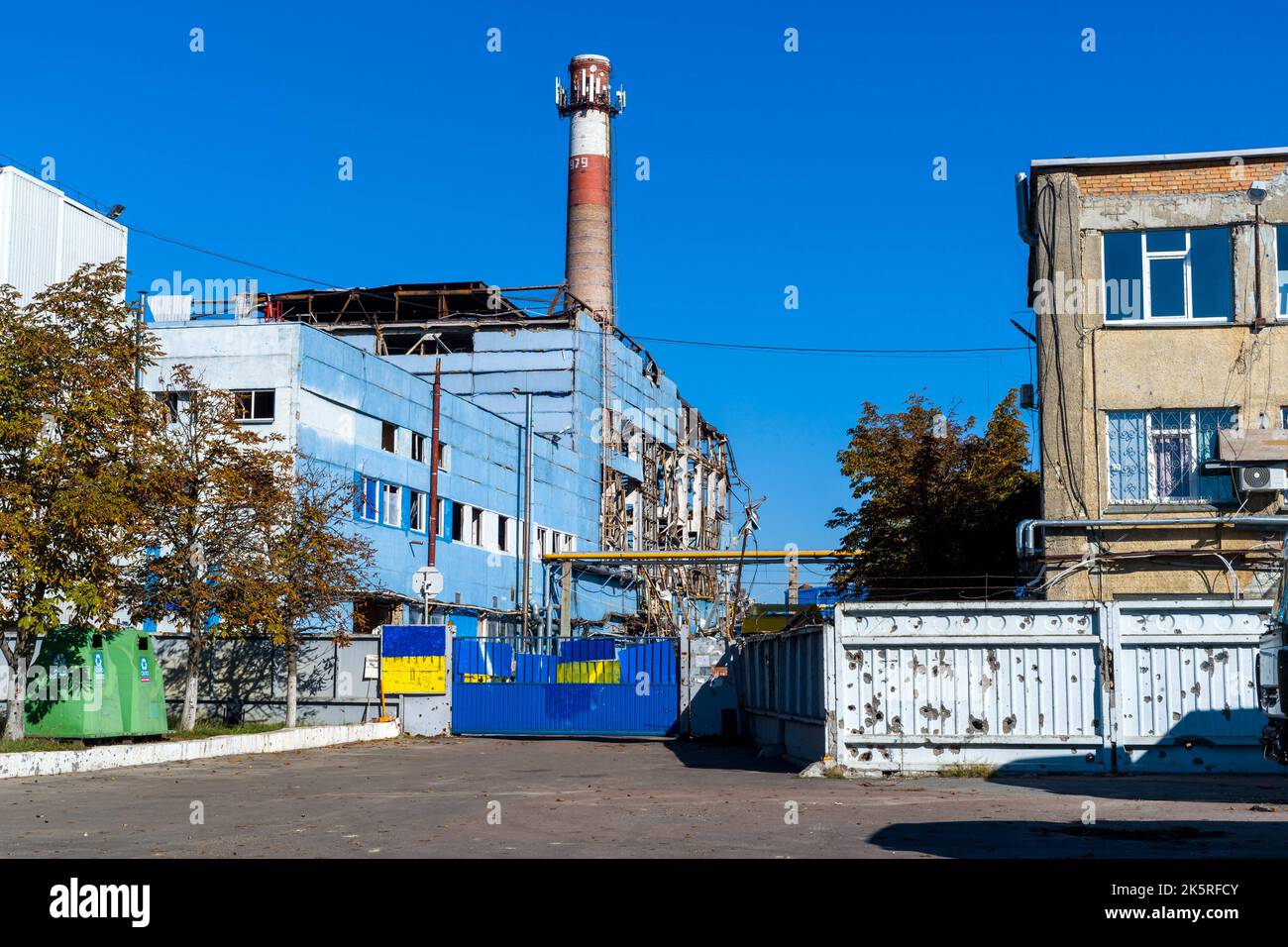 Vetropack glass factory suffered damage. Ukraine, Gostomel, on October ...