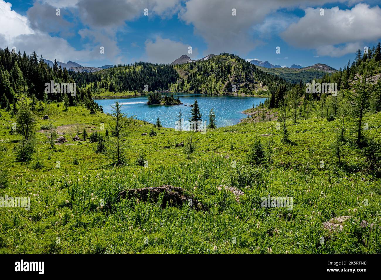Rock Isle Lake in the Sunshine Meadows of Sunshine Village, Alberta ...