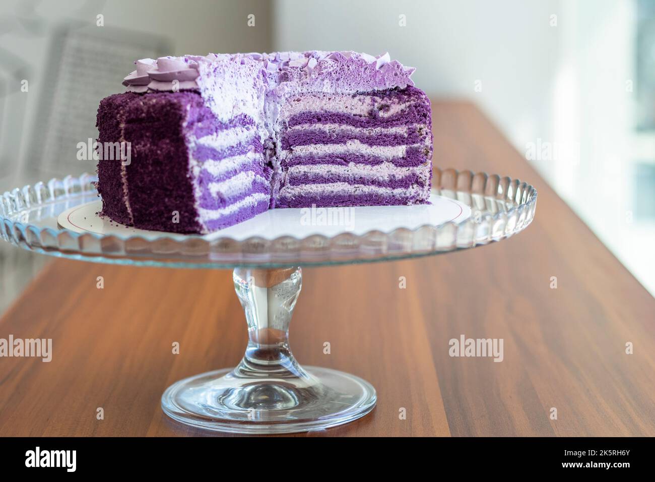 Ube cake at a local cafe in Cebu City, Philippines Stock Photo - Alamy