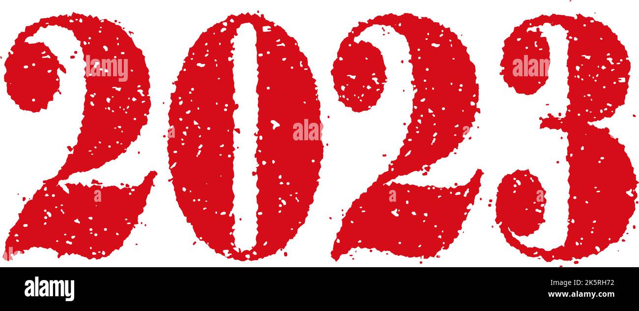 2023 new year rubber stamp illustration( for new year's greeting words ...