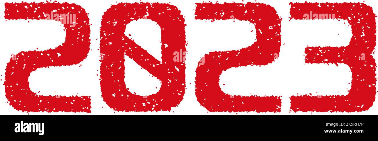 2023 new year rubber stamp illustration( for new year's greeting words ...