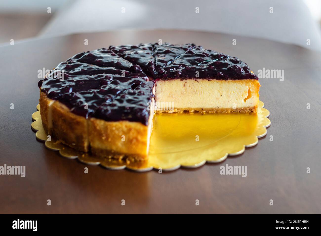 Blueberry cheesecake at a local cafe in Cebu City, Philippines Stock ...