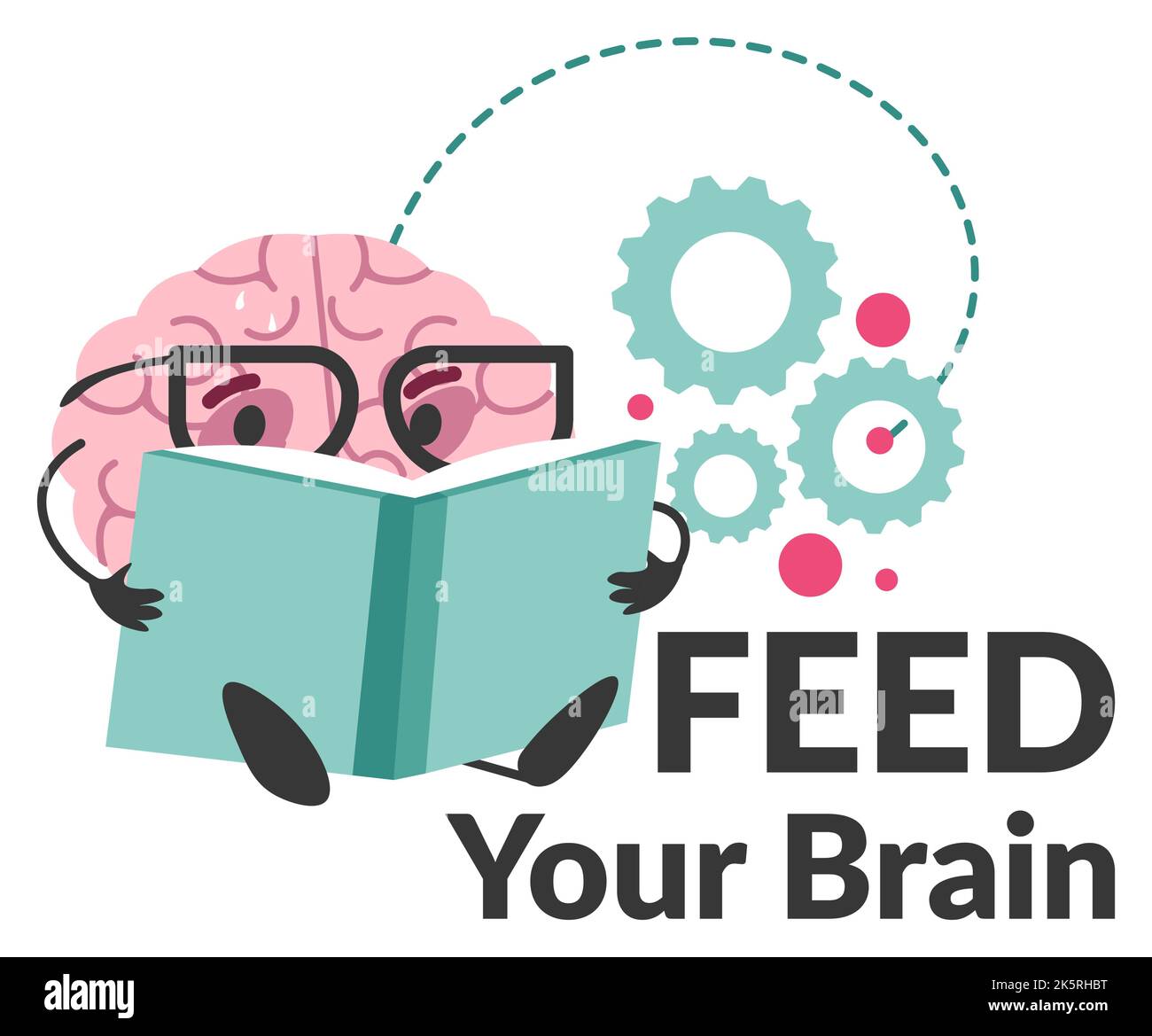 Feed your brain, mind character reading books Stock Vector Image & Art ...