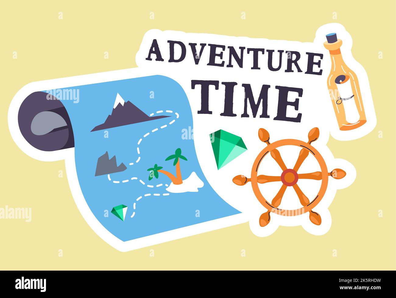 Adventure time, treasure hunt and piracy maps Stock Vector Image & Art ...