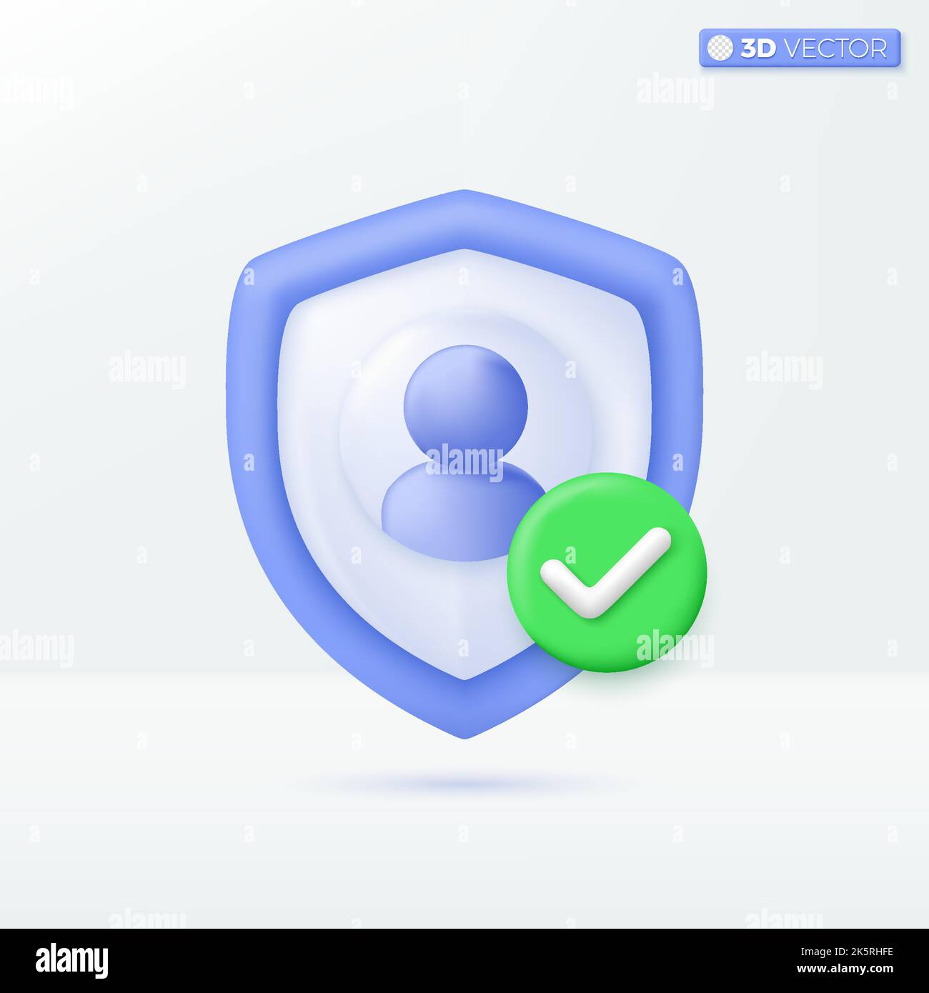 Shield check mark icon symbols. Security, guaranteed, guarding personal data concept. 3D vector ...