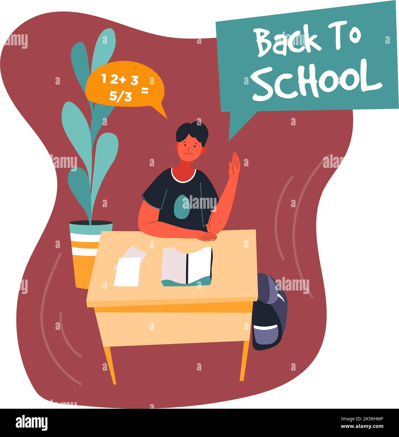 Education illustration teenager mathematics cartoon hi-res stock ...