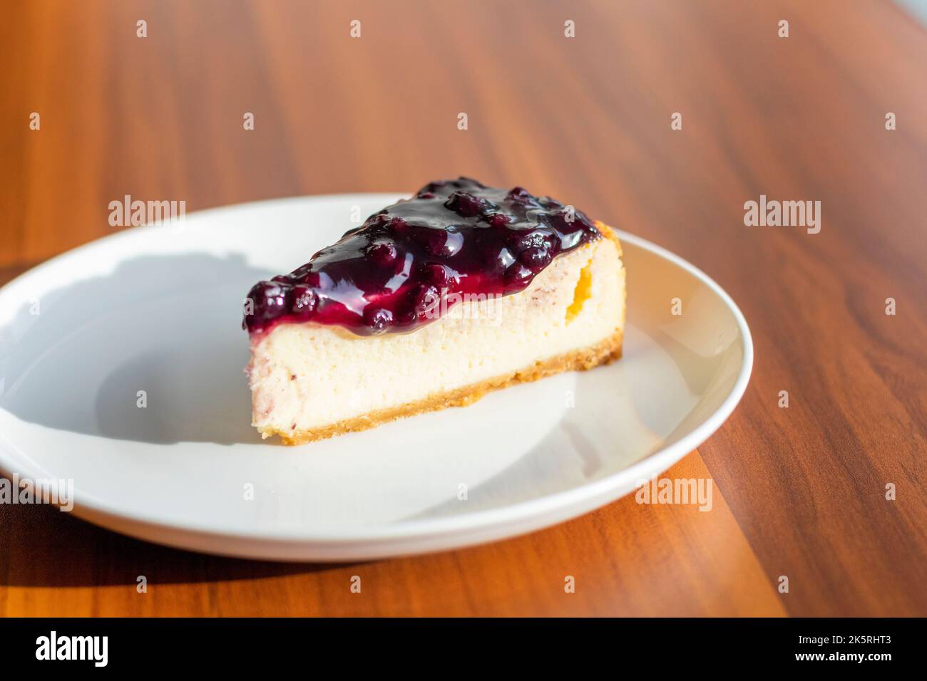 Blueberry cheesecake slice at a local cafe in Cebu City, Philippines ...