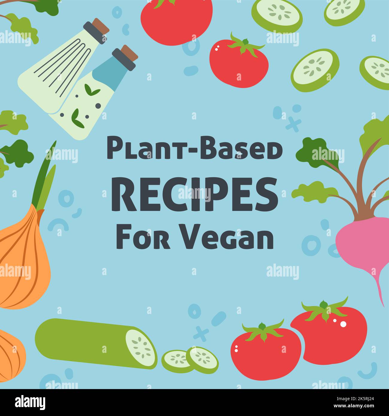 Plant based recipes for vegan, healthy menu vector Stock Vector Image ...