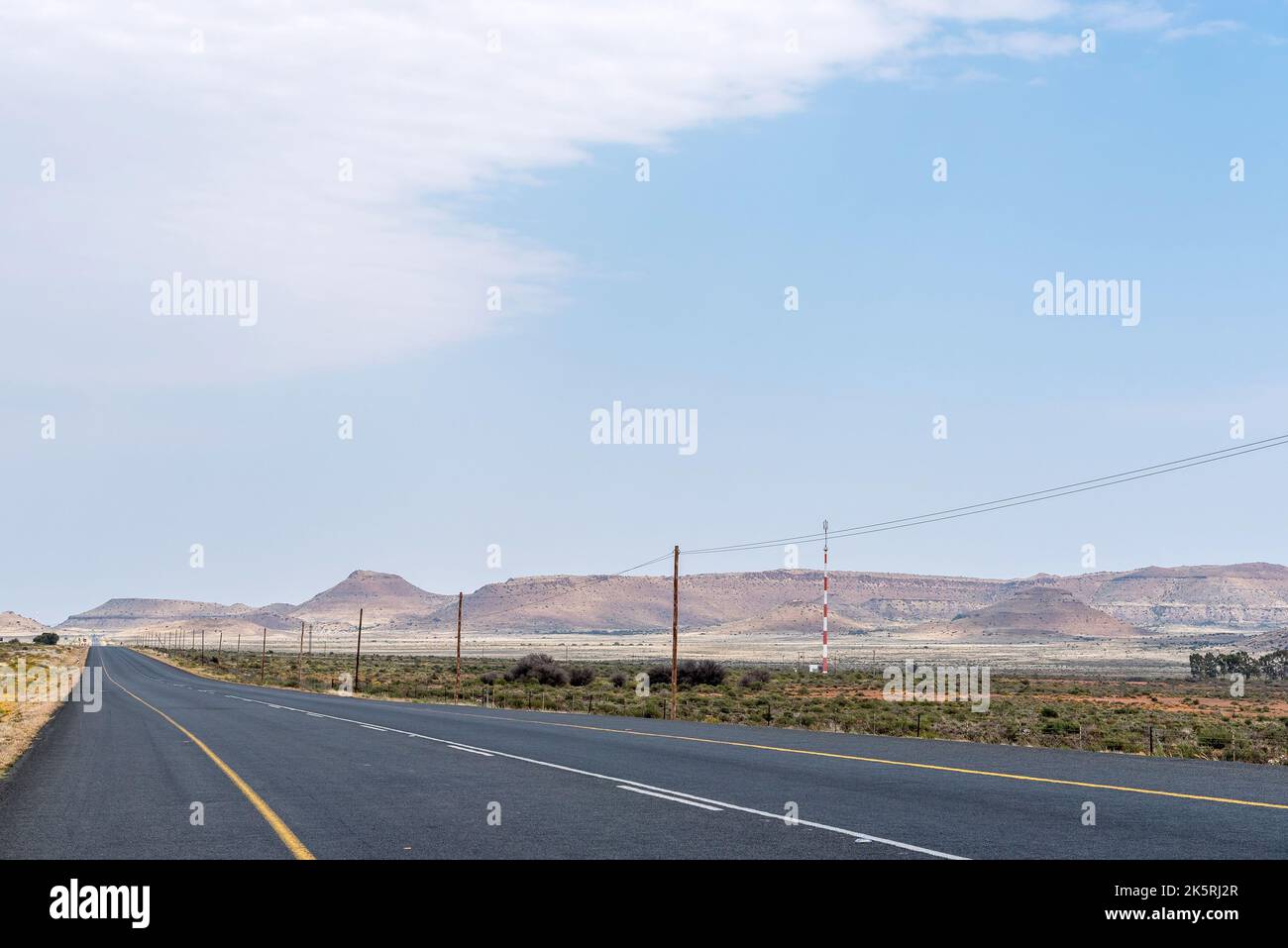 Landscape on Road N1 between Richmond and Beaufort West. An optical ...