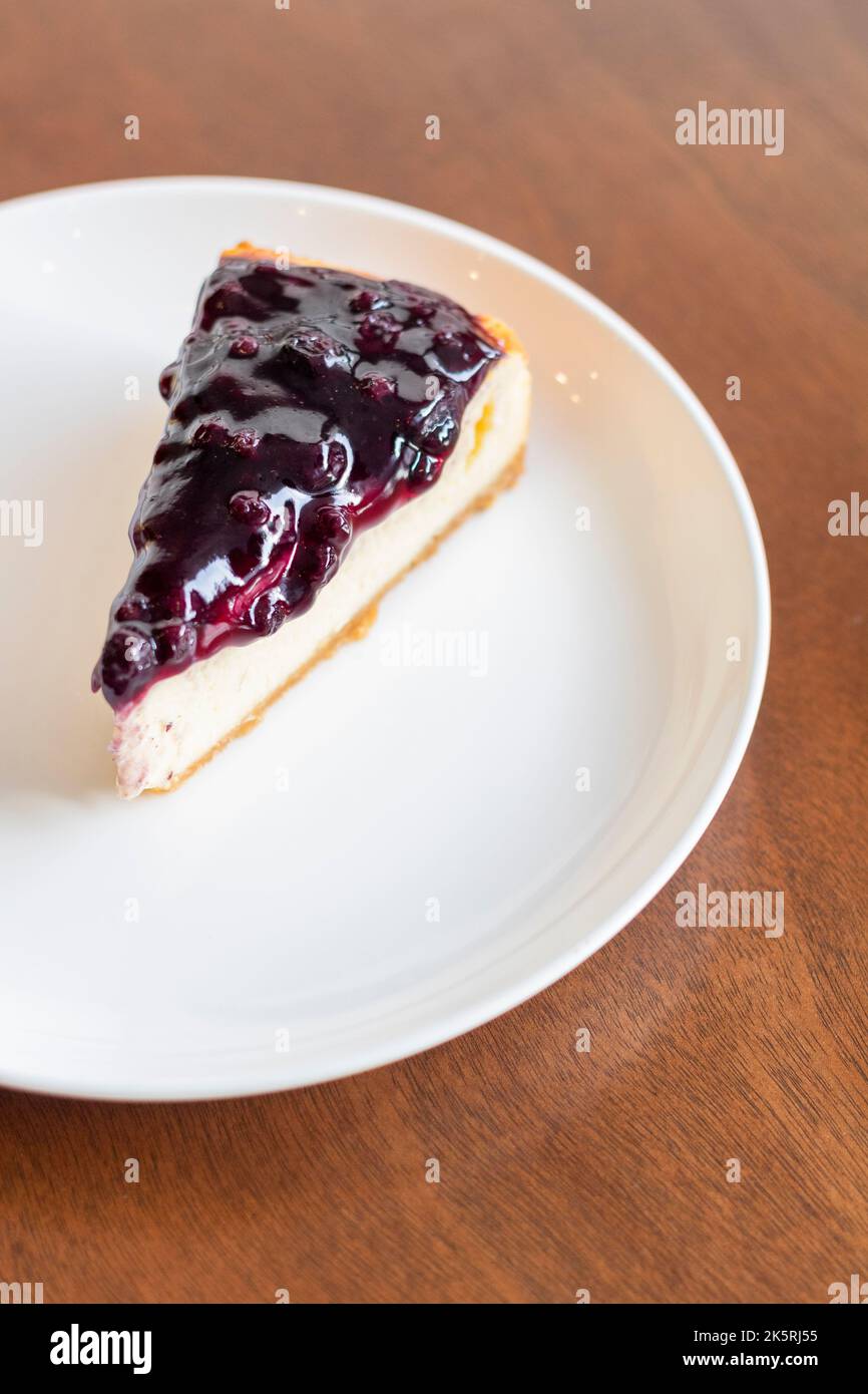 Blueberry cheesecake slice at a local cafe in Cebu City, Philippines ...