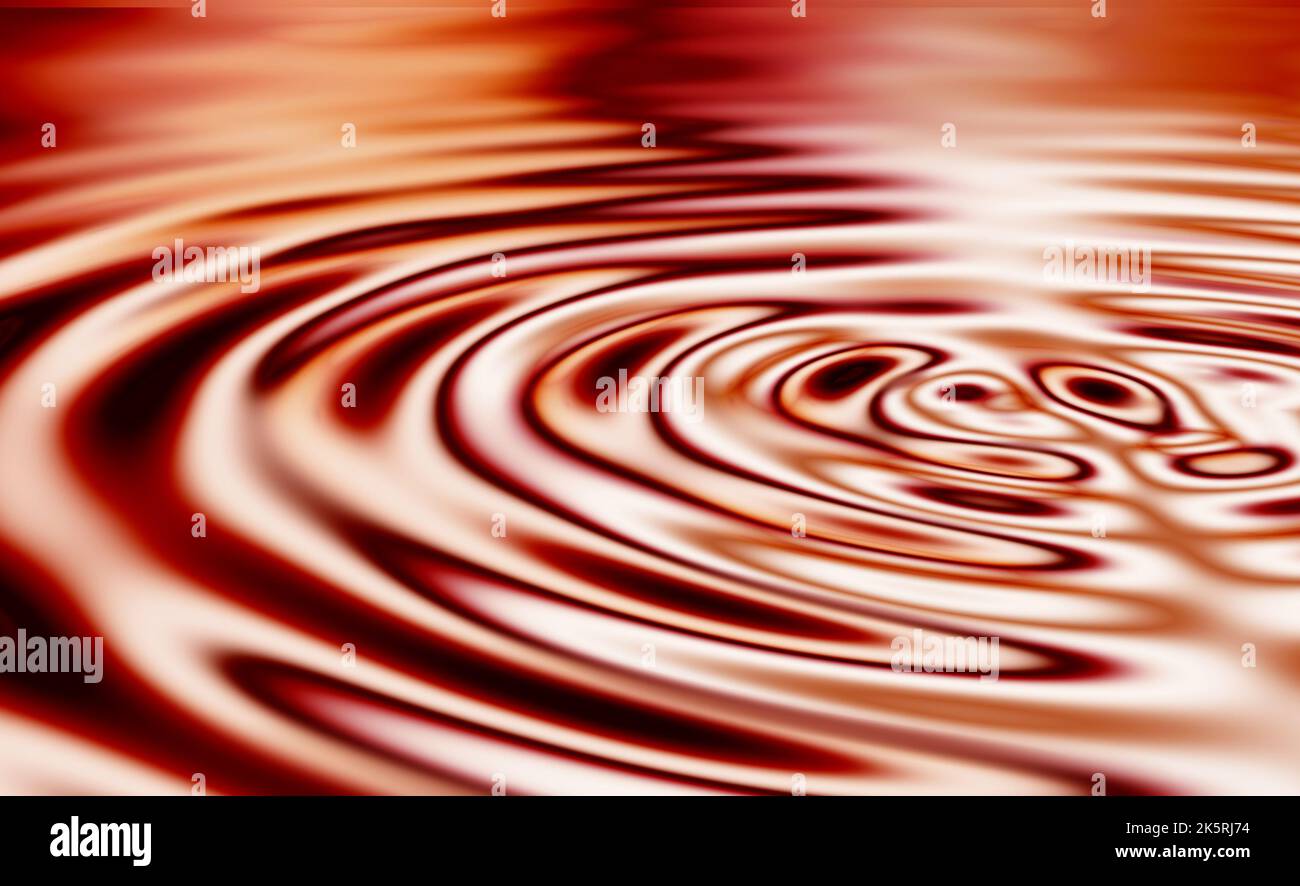 3D liquid ripples or CGI orange waves with a metallic reflection and ...