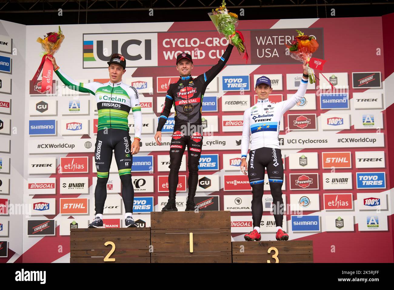 Belgian Laurens Sweeck, Belgian Eli Iserbyt and Dutch Lars Van Der Haar ...
