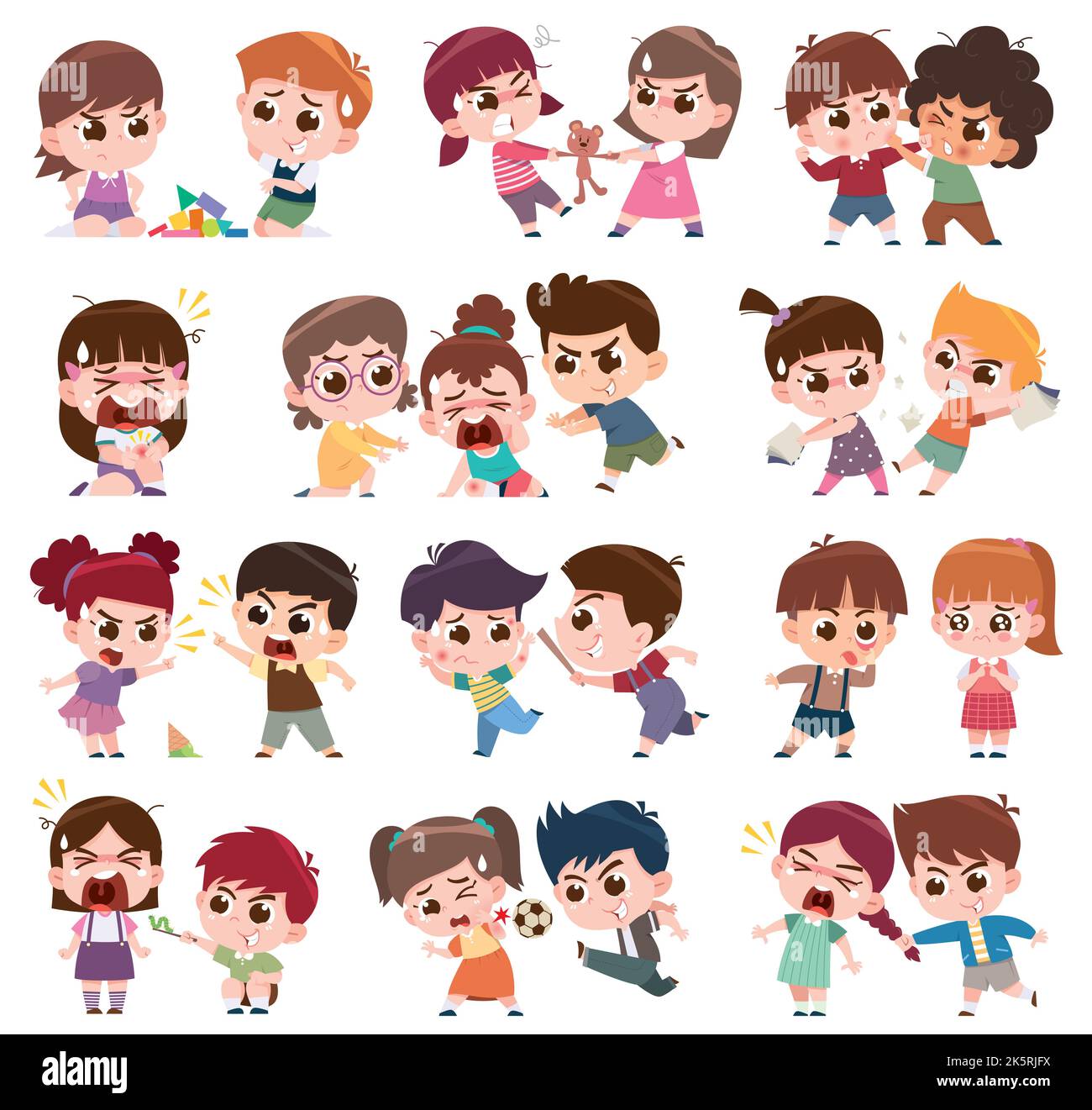 Vector illustration of Cartoon kids character. Kids collection. Back to ...
