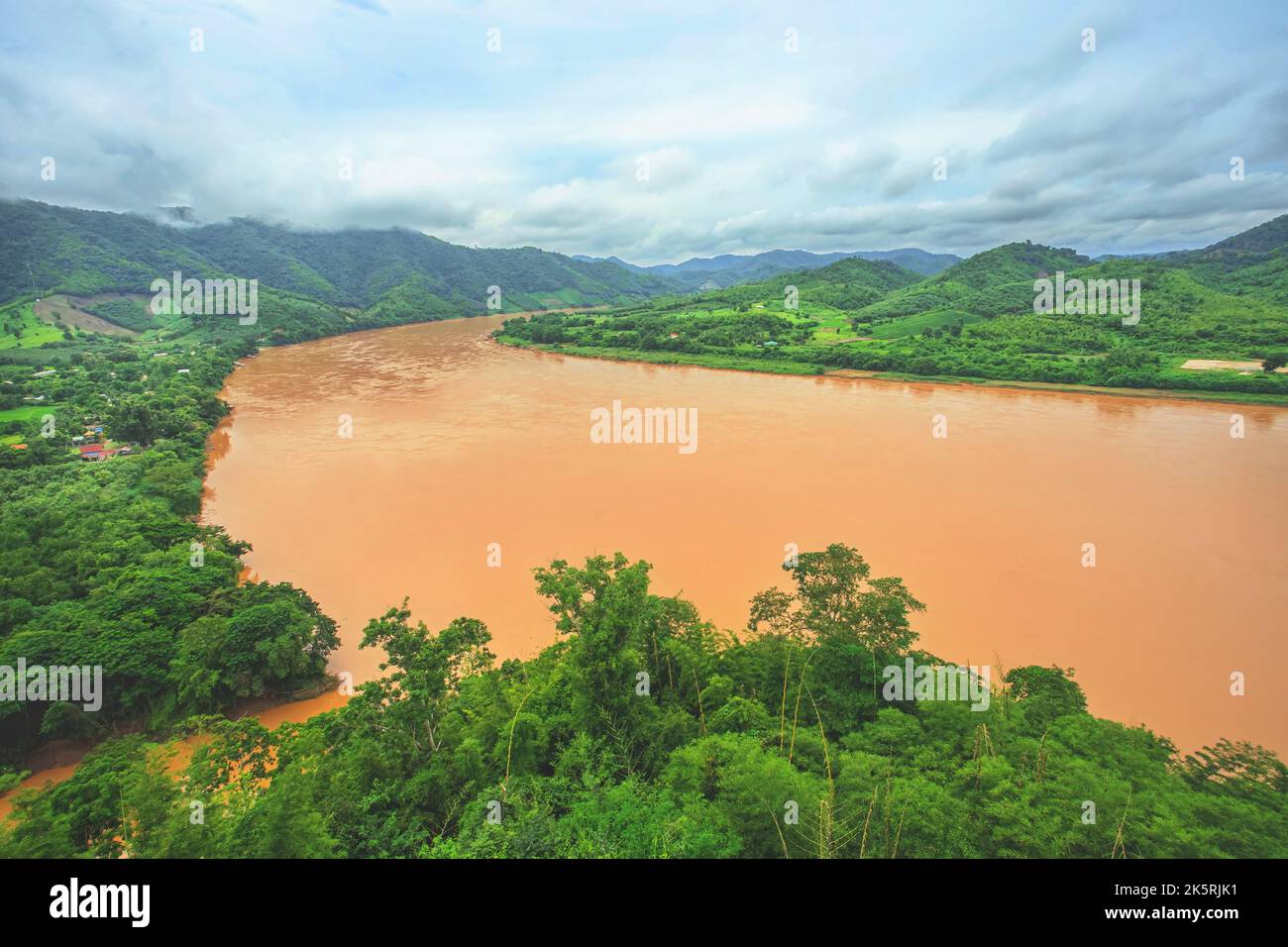 The landscape of the Mekong River shot was taken from Chiangkhan ...