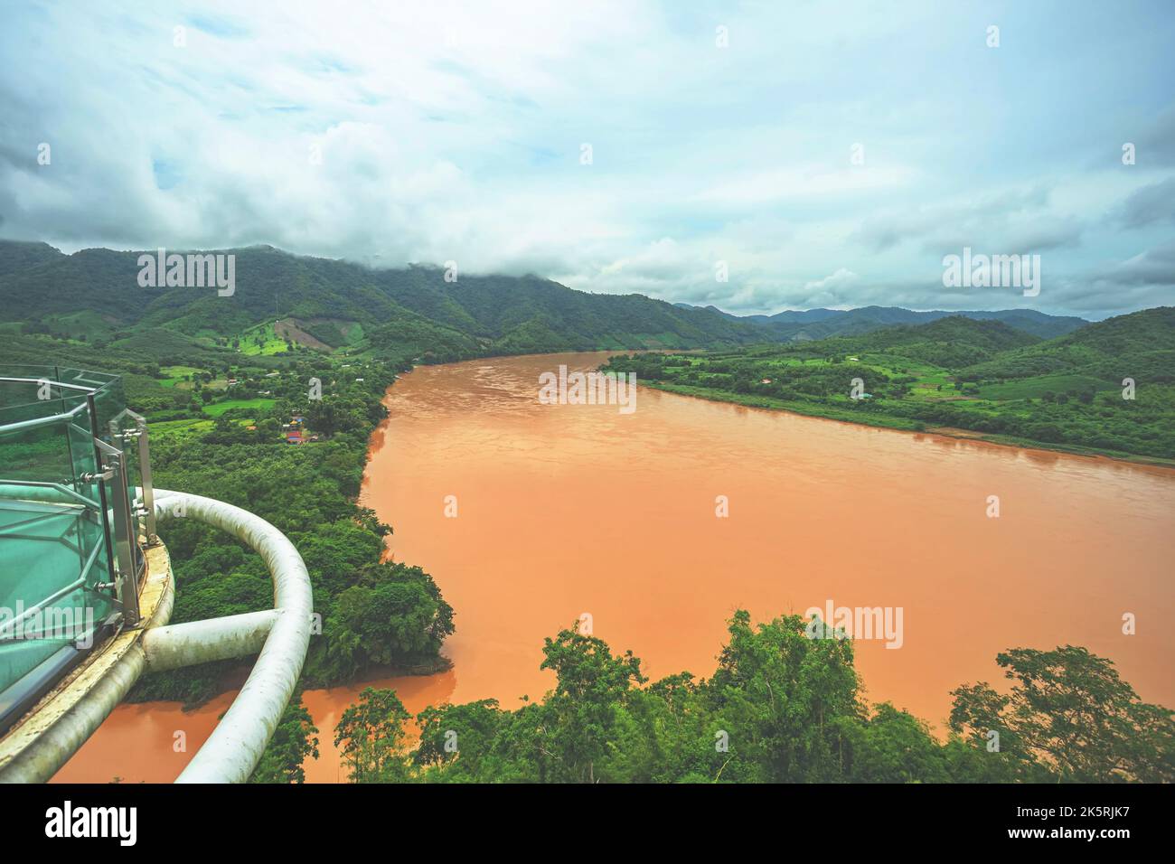 The landscape of the Mekong River shot was taken from Chiangkhan ...