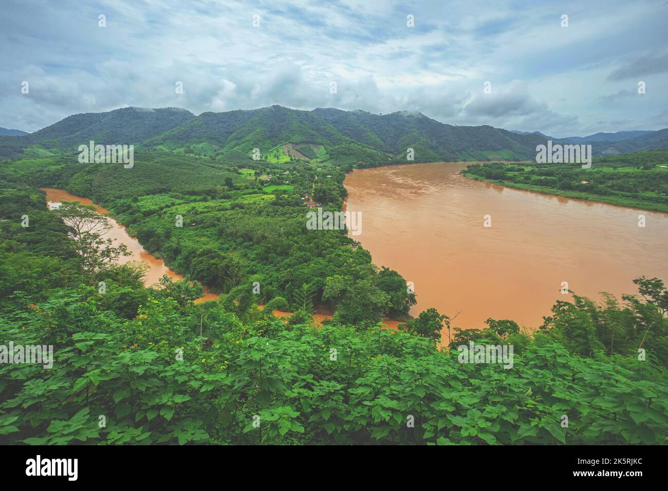 The landscape of the Mekong River shot was taken from Chiangkhan ...