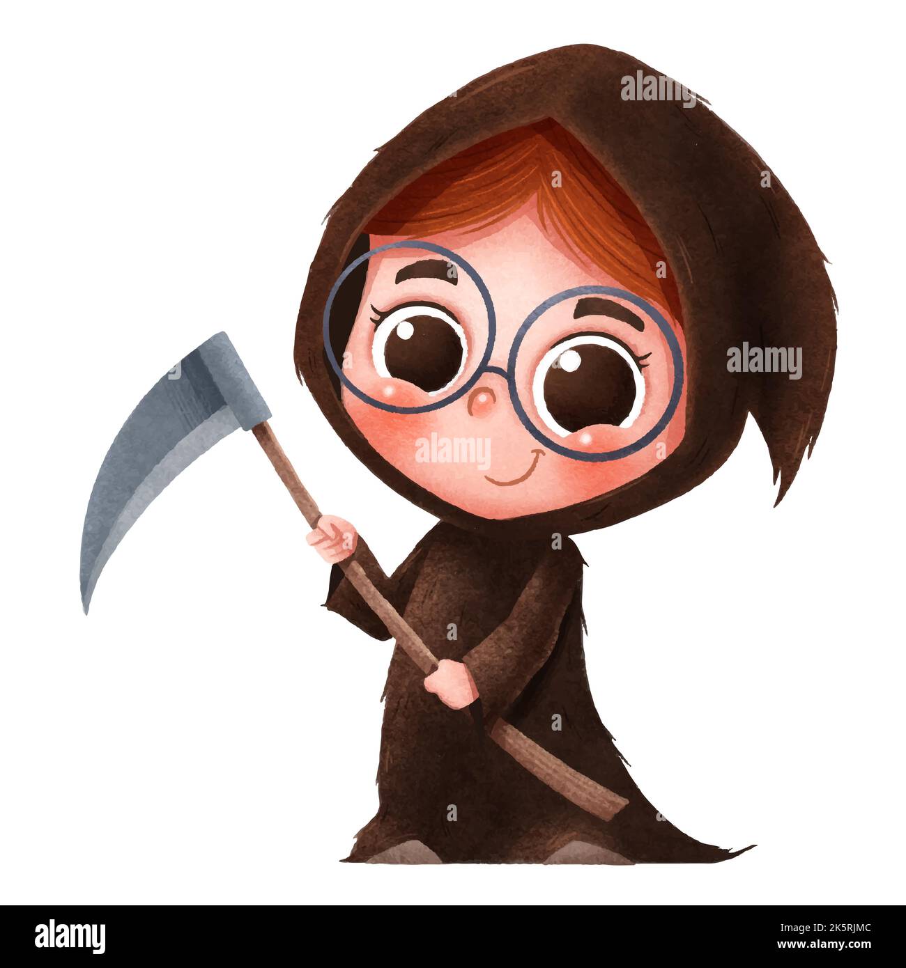 Vector illustration of cute cartoon children. Happy Halloween. Angel of ...