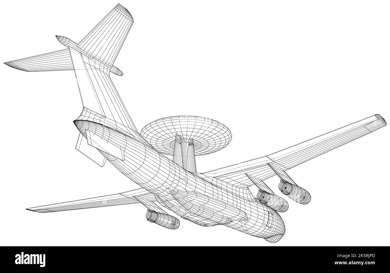 Isometric AWACS Airplane, Radar Aircraft, Military Air Force Plane ...