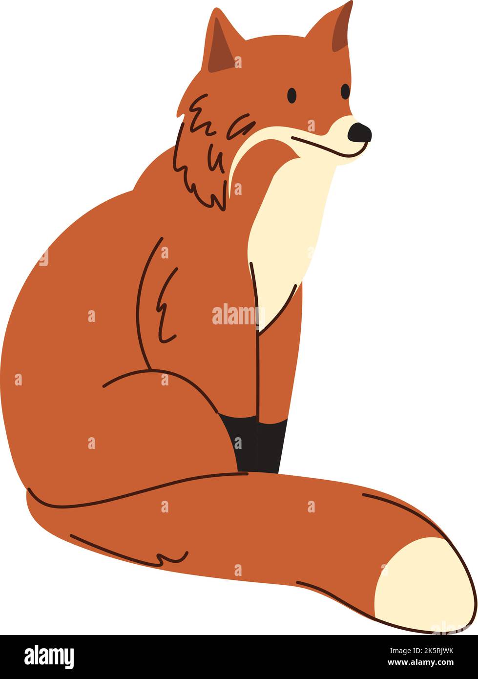 Forest animals, portrait of fox carnivorous mammal Stock Vector Image ...