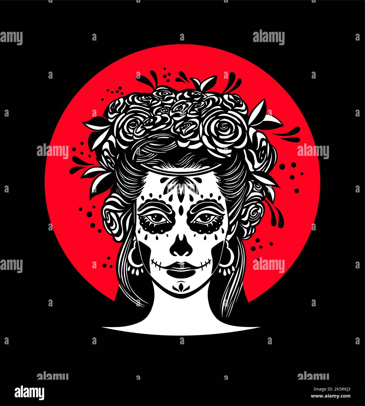 Mexican woman calavera up Stock Vector Images - Alamy