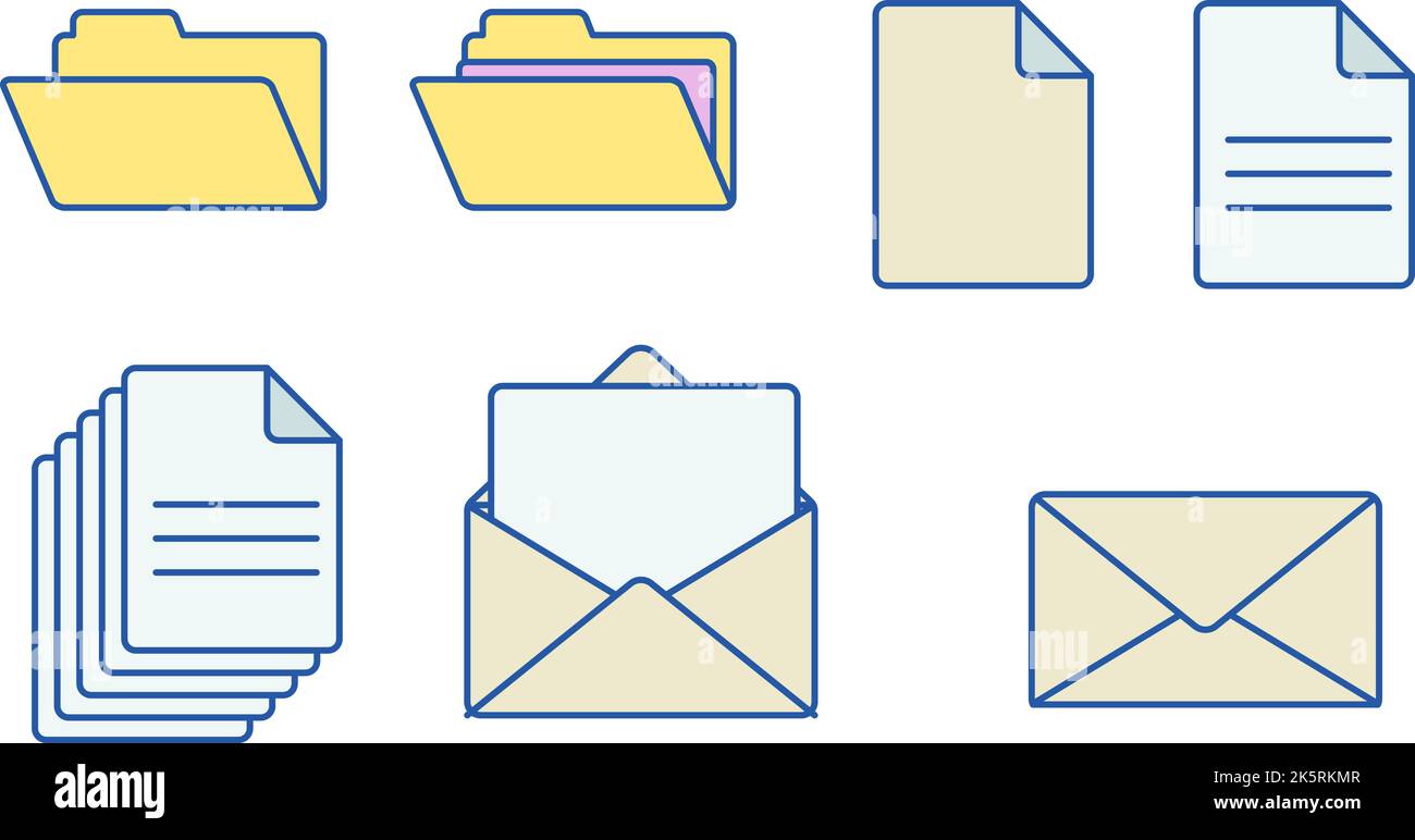 Interface of files, documents and mail letter Stock Vector Image & Art ...