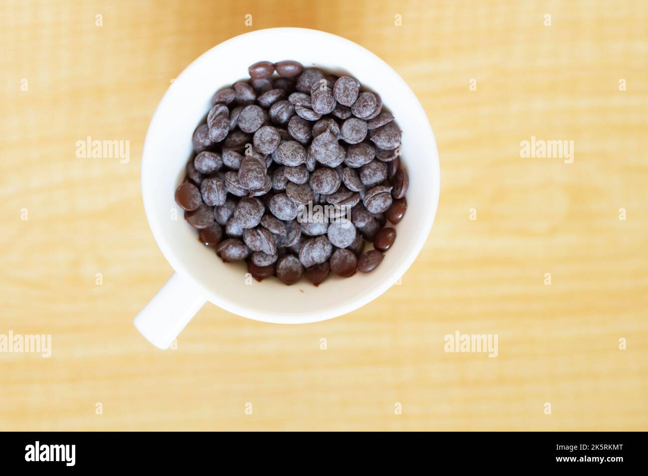 Chocolate chips in a cup at a local cafe in Cebu City, Philippines ...