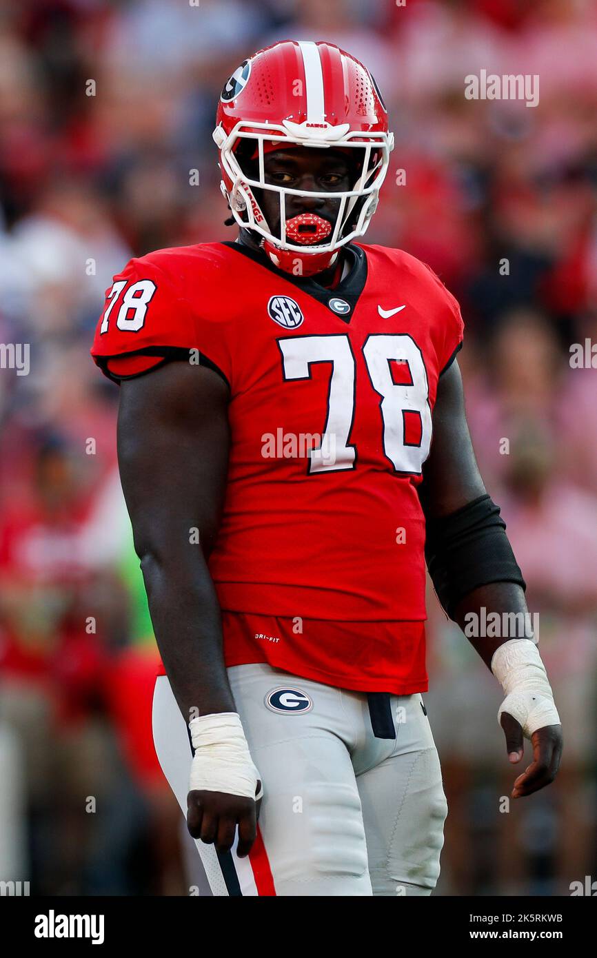 Georgia Bulldogs defensive lineman Nazir Stackhouse (78) looks on during a college football ...