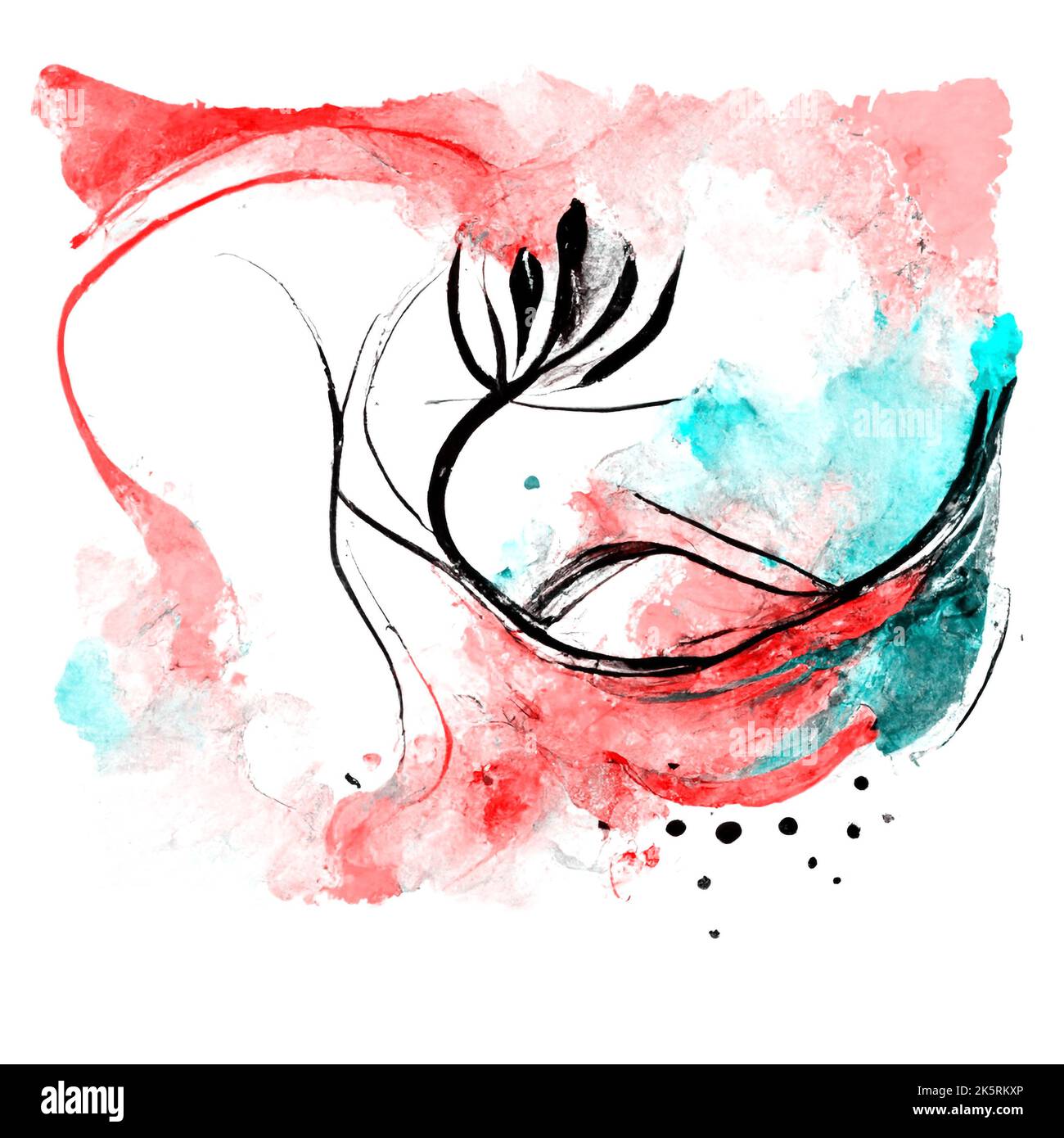 Ink And Markers Creative Illustration On White Background Simulating
