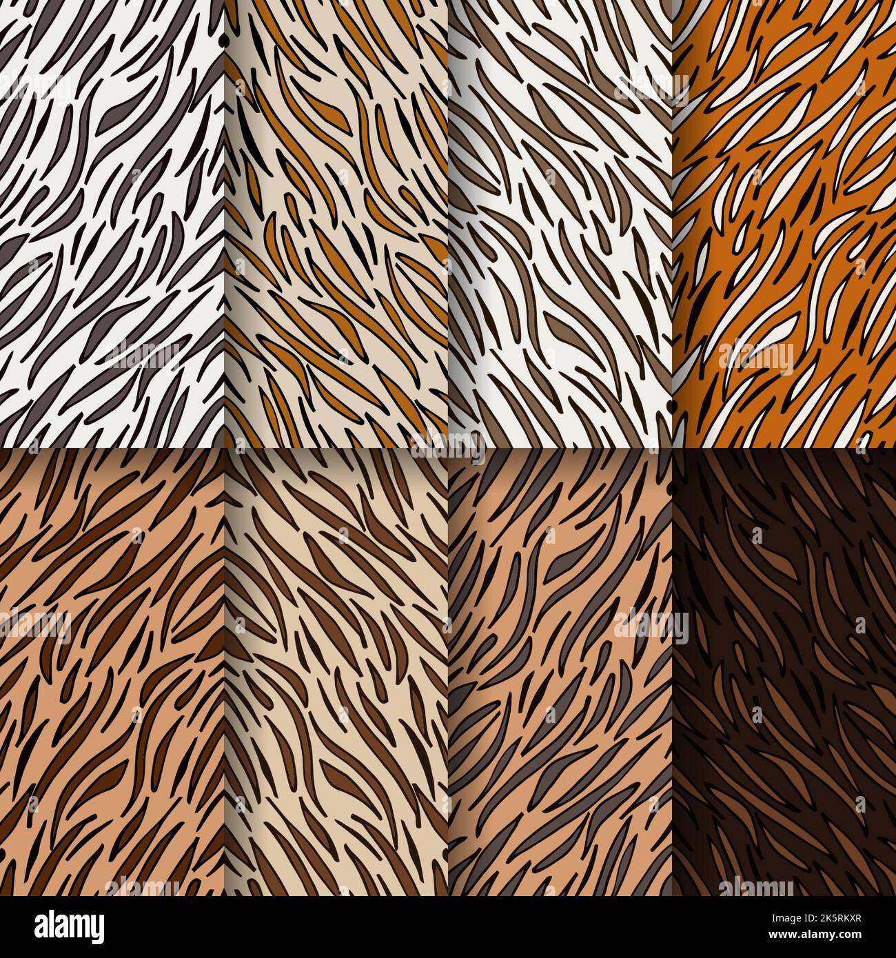 Tiger print skin vector illustration design set Stock Vector Image ...