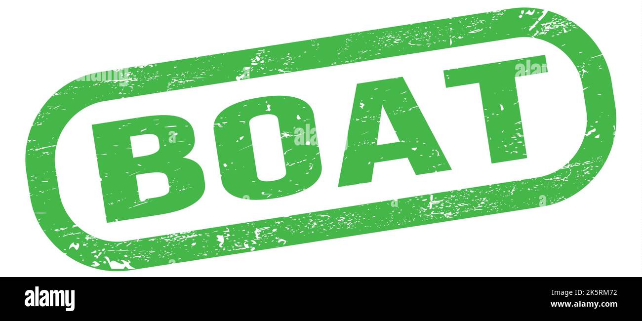BOAT, text written on green rectangle stamp sign Stock Photo - Alamy