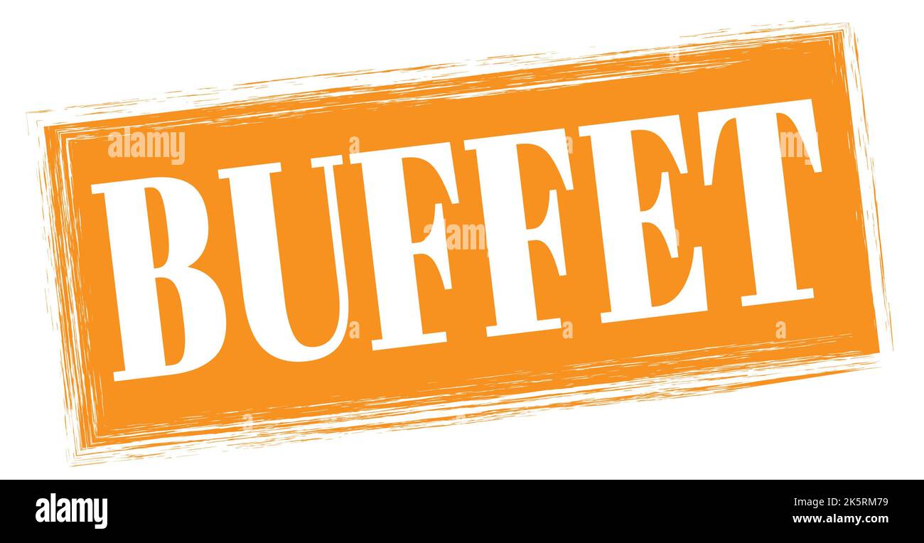 BUFFET text written on orange rectangle stamp sign Stock Photo - Alamy